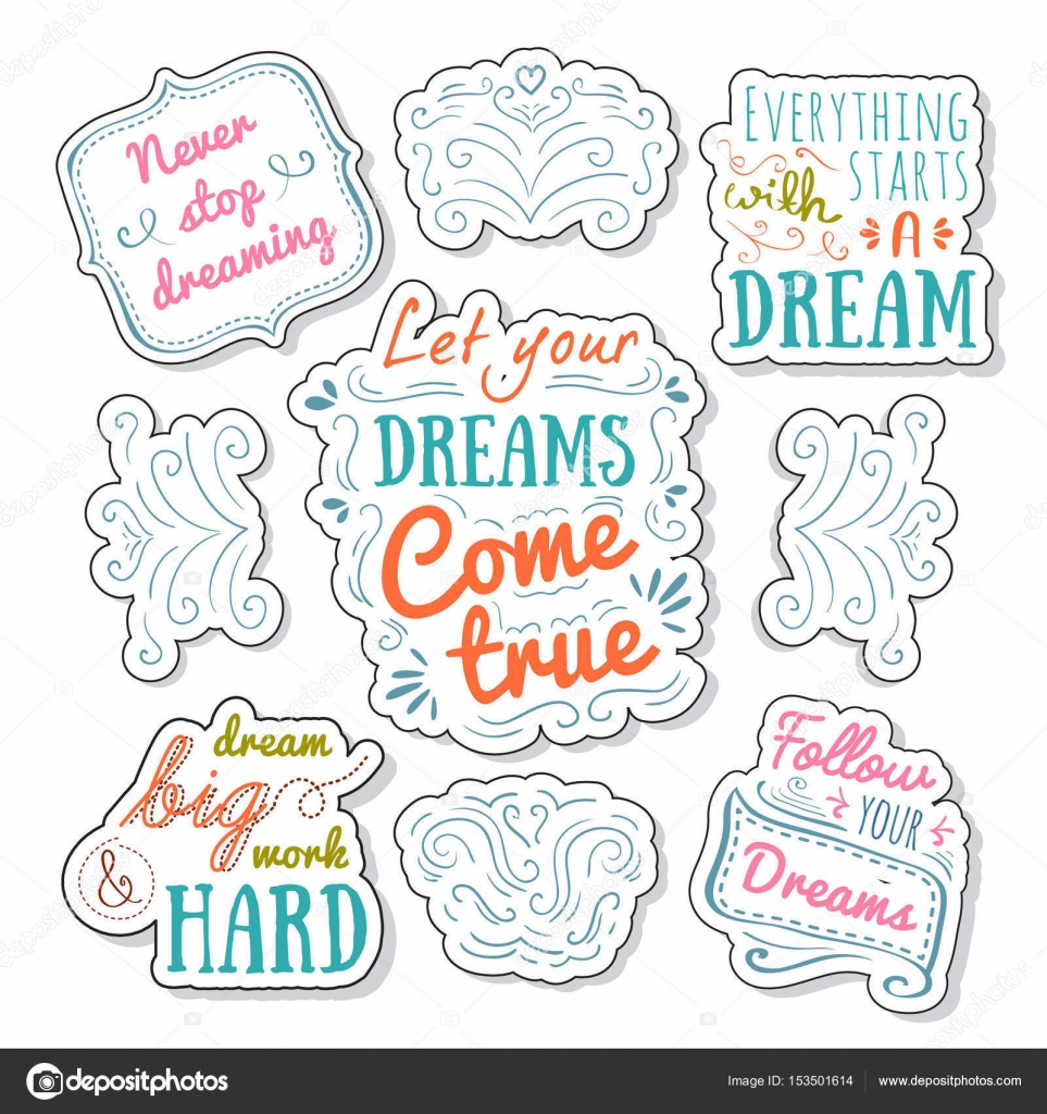 Set of hand drawn phrases Stock Vector by ©vextok 153501614