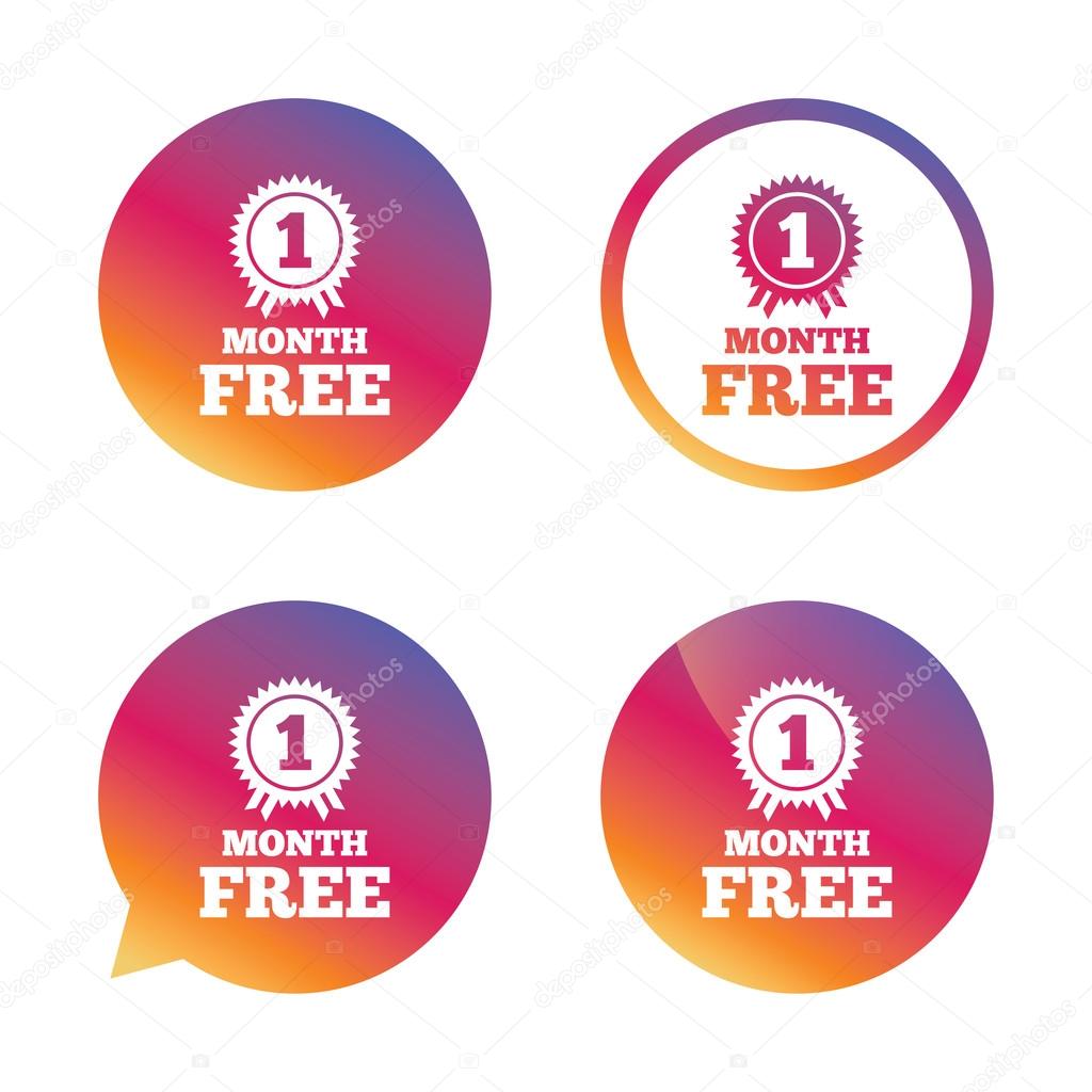 First month free sign icon. Special offer symbol. Stock Vector Image by ...