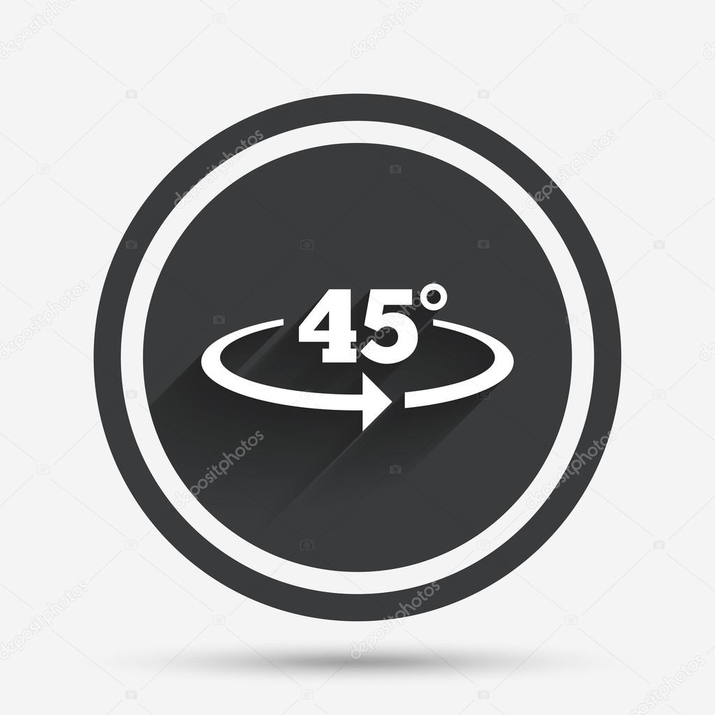 Ícone de sinal de ângulo 45 graus. Símbolo matemático da geometria ...