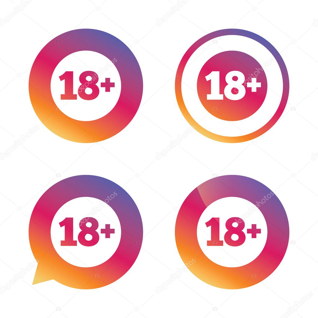 Signo de 18 años. Contenido de adultos . Vector de stock por ...
