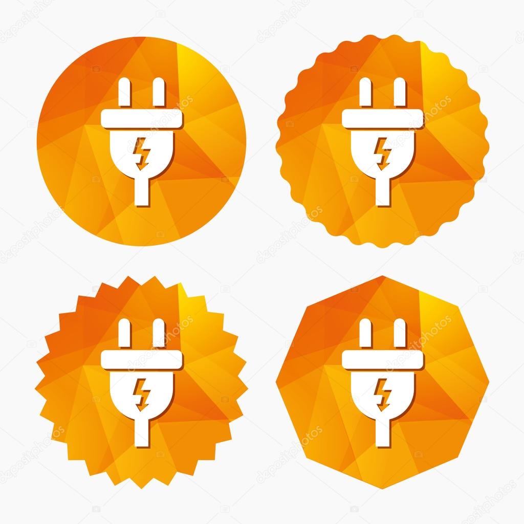 Icono de señal de enchufe eléctrico. Energía símbolo de energía ...