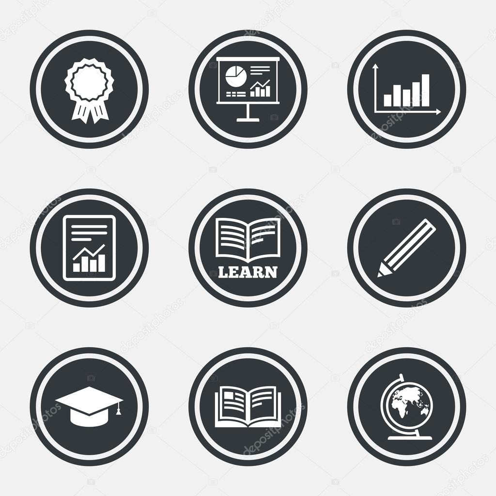 Education and study icon. Presentation signs. Stock Vector by ...