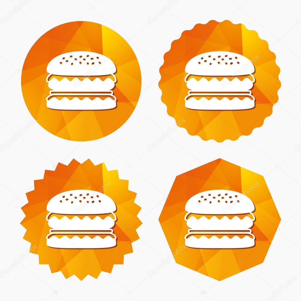 Hamburger icon. Burger food symbol. Stock Vector Image by ©Blankstock ...