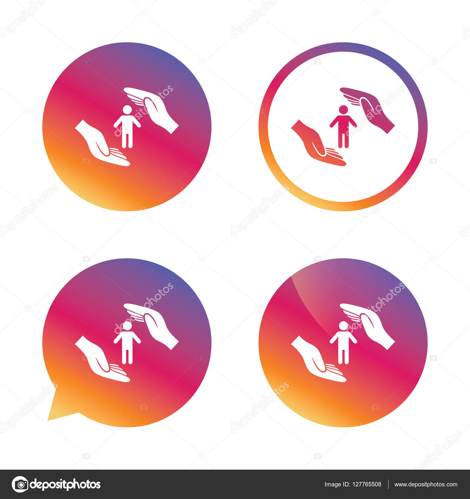 Human life insurance sign icons Stock Vector Image by ©Blankstock ...
