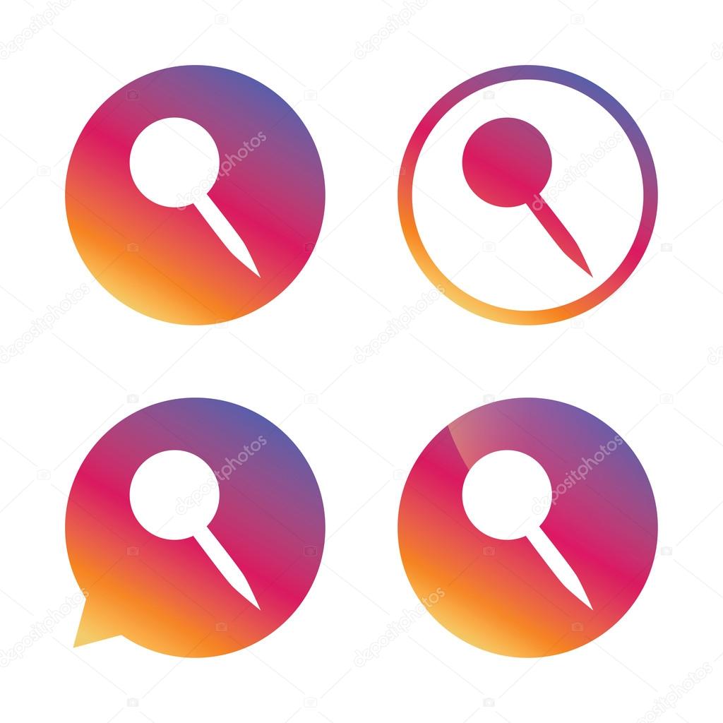 Pushpin sign icons Stock Vector by ©Blankstock 127761362
