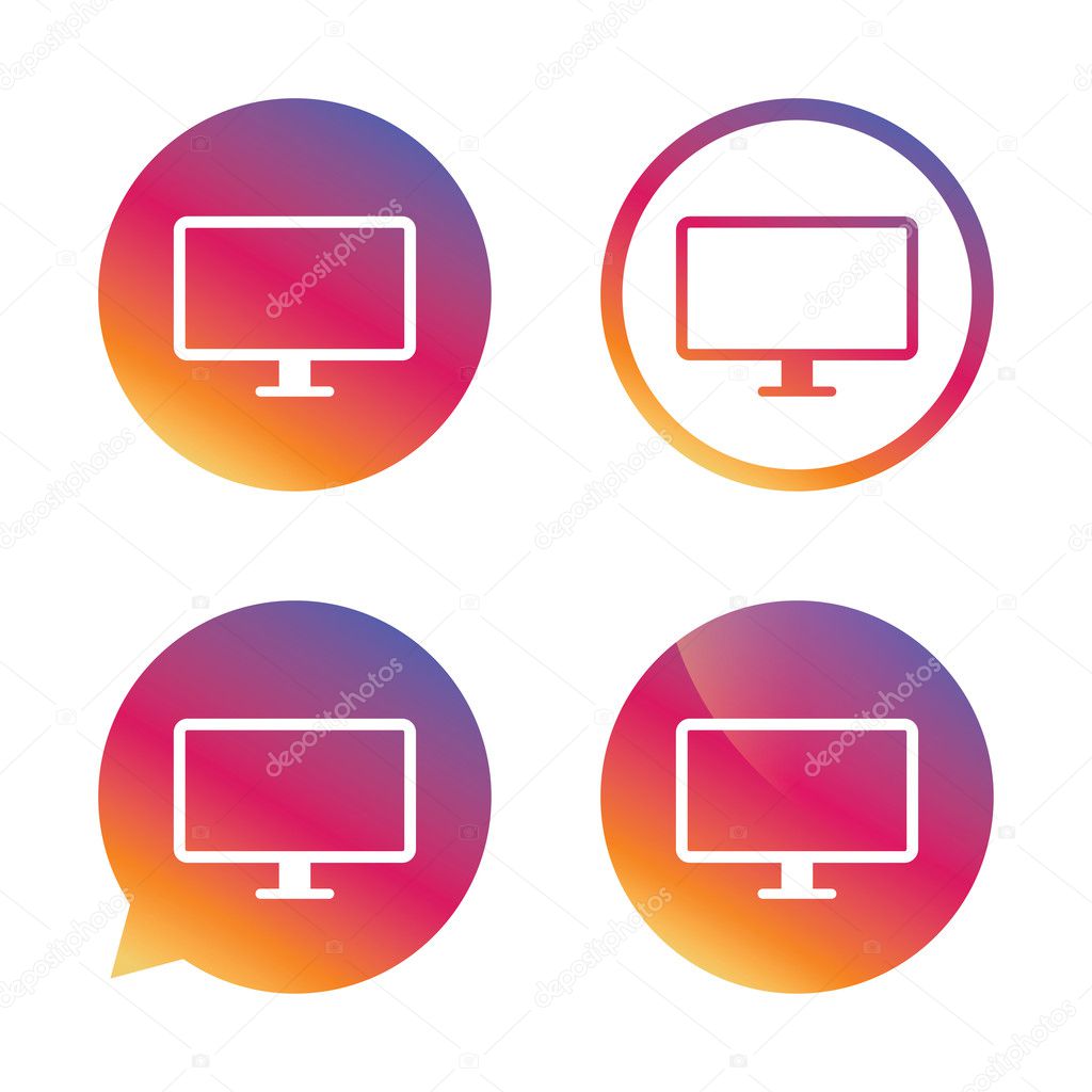 Computer monitor sign icons Stock Vector by ©Blankstock 127763620
