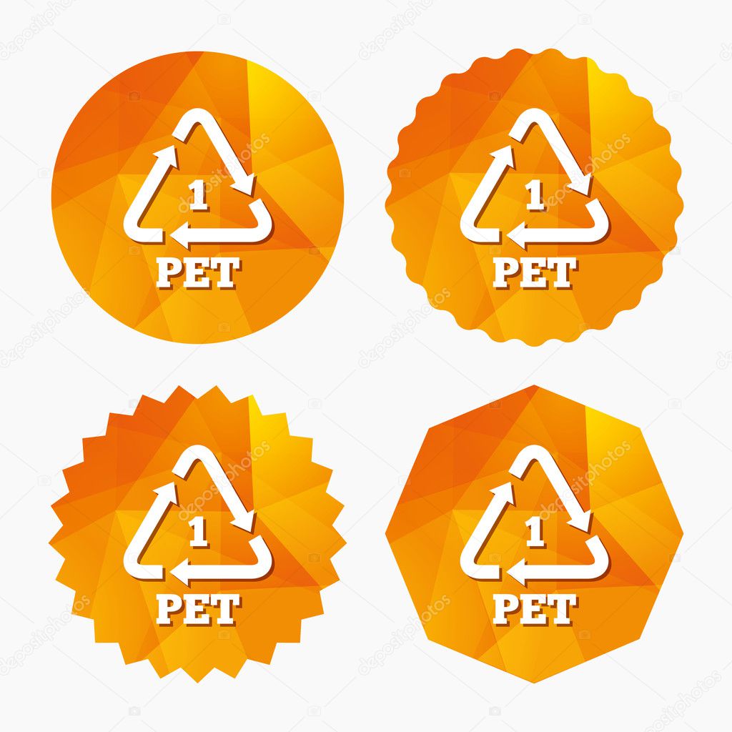 PET 1 icon. Polyethylene terephthalate. Stock Vector by ©Blankstock ...