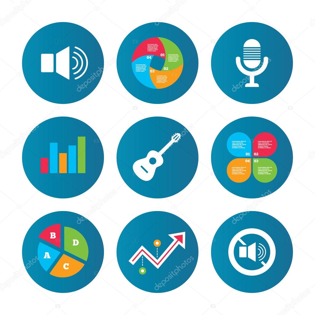 Musical elements icon. Microphone, Sound speaker. Stock Vector Image by ...