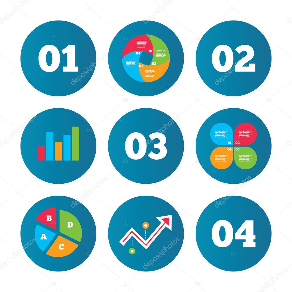 Step one, two, three icons. Sequence of options. Stock Vector by ...