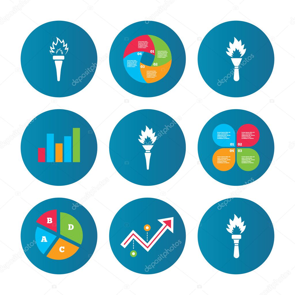Torch flame icons. Fire flaming symbols. Stock Vector by ©Blankstock ...
