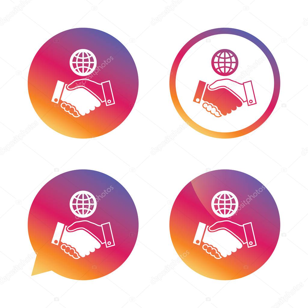 World handshake sign icon. Stock Vector Image by ©Blankstock #128962972