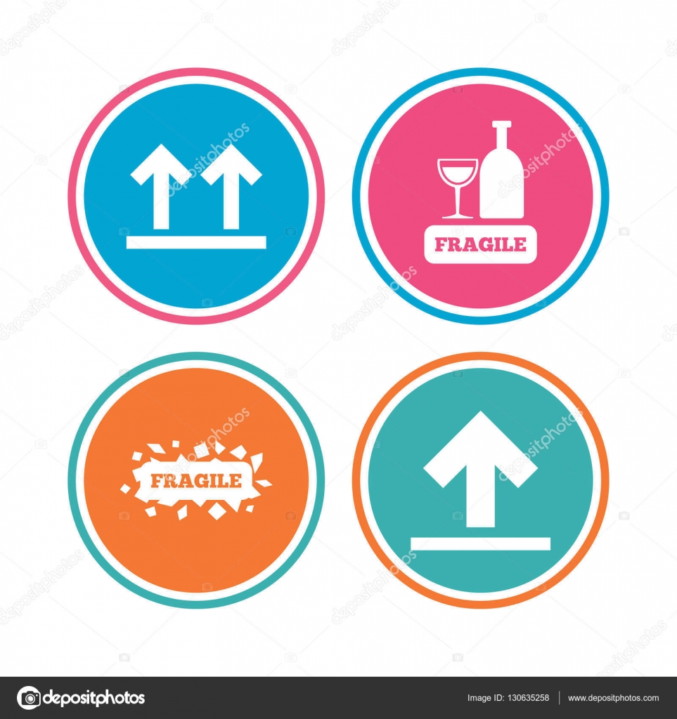 Fragile icons set Stock Vector by ©Blankstock 130635258