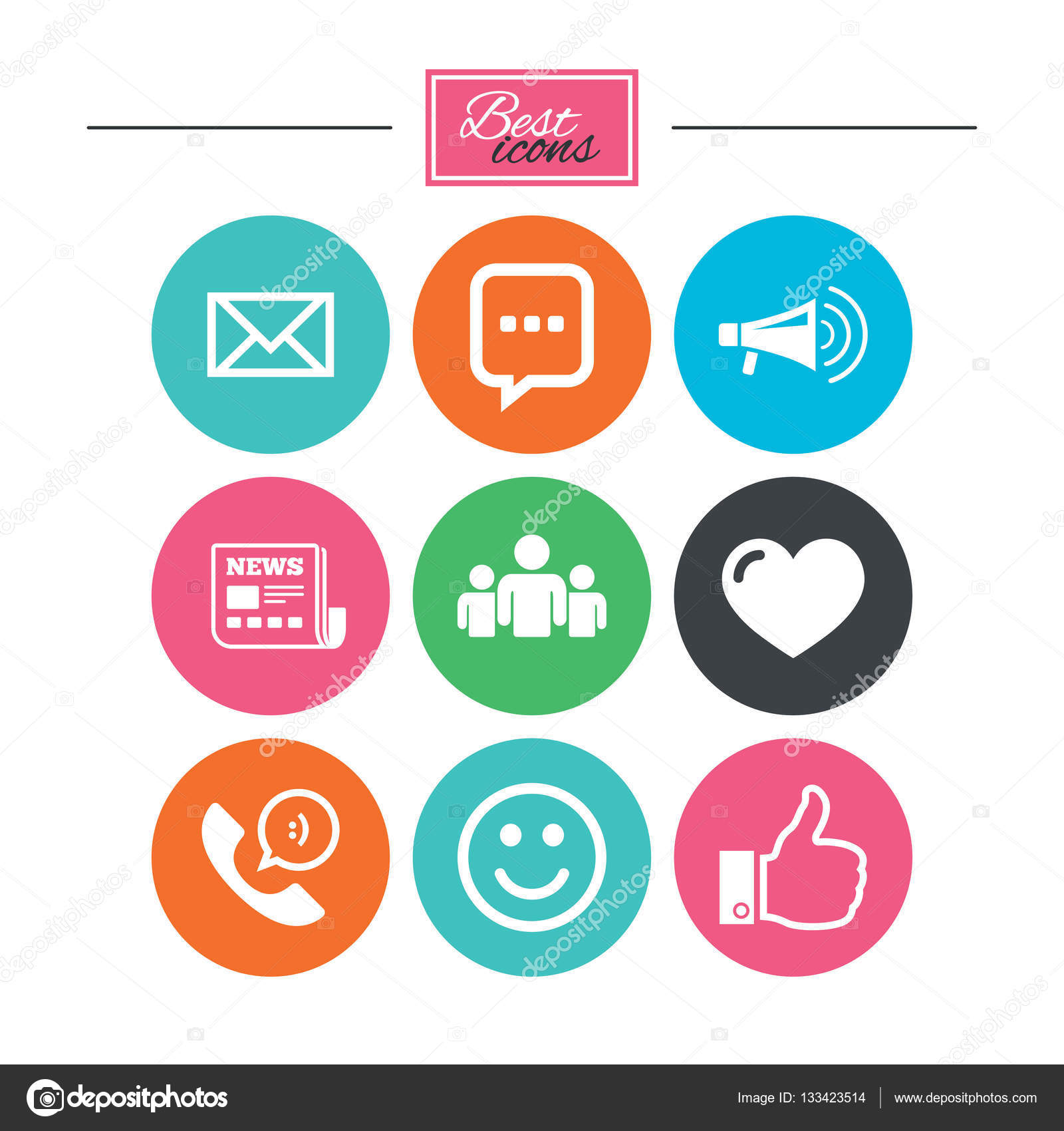 E-mail, chat message and phone call symbols. Stock Vector by ...