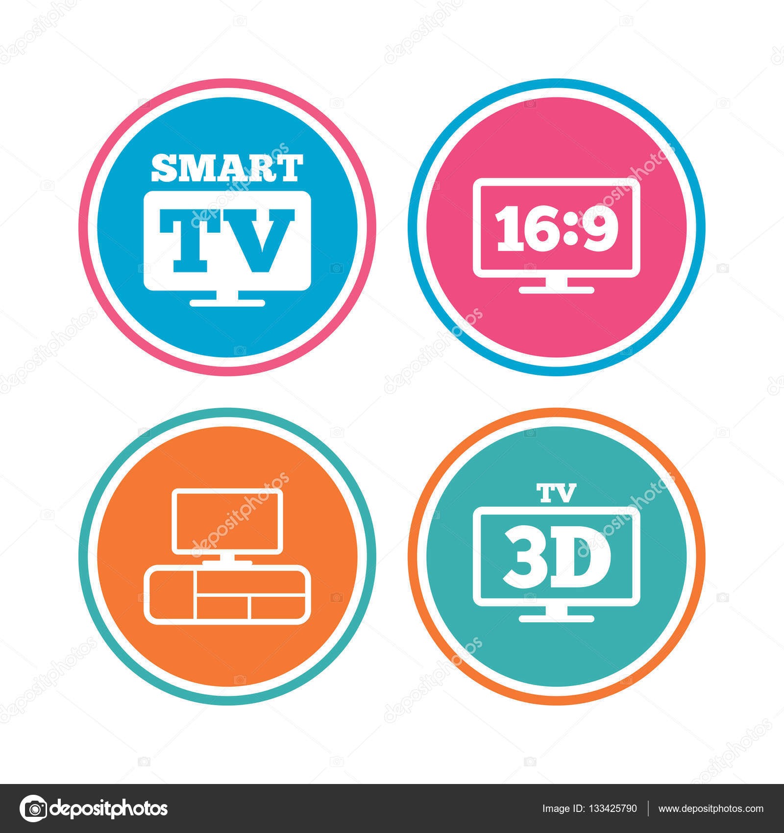 Smart TV mode icons Stock Vector by ©Blankstock 133425790