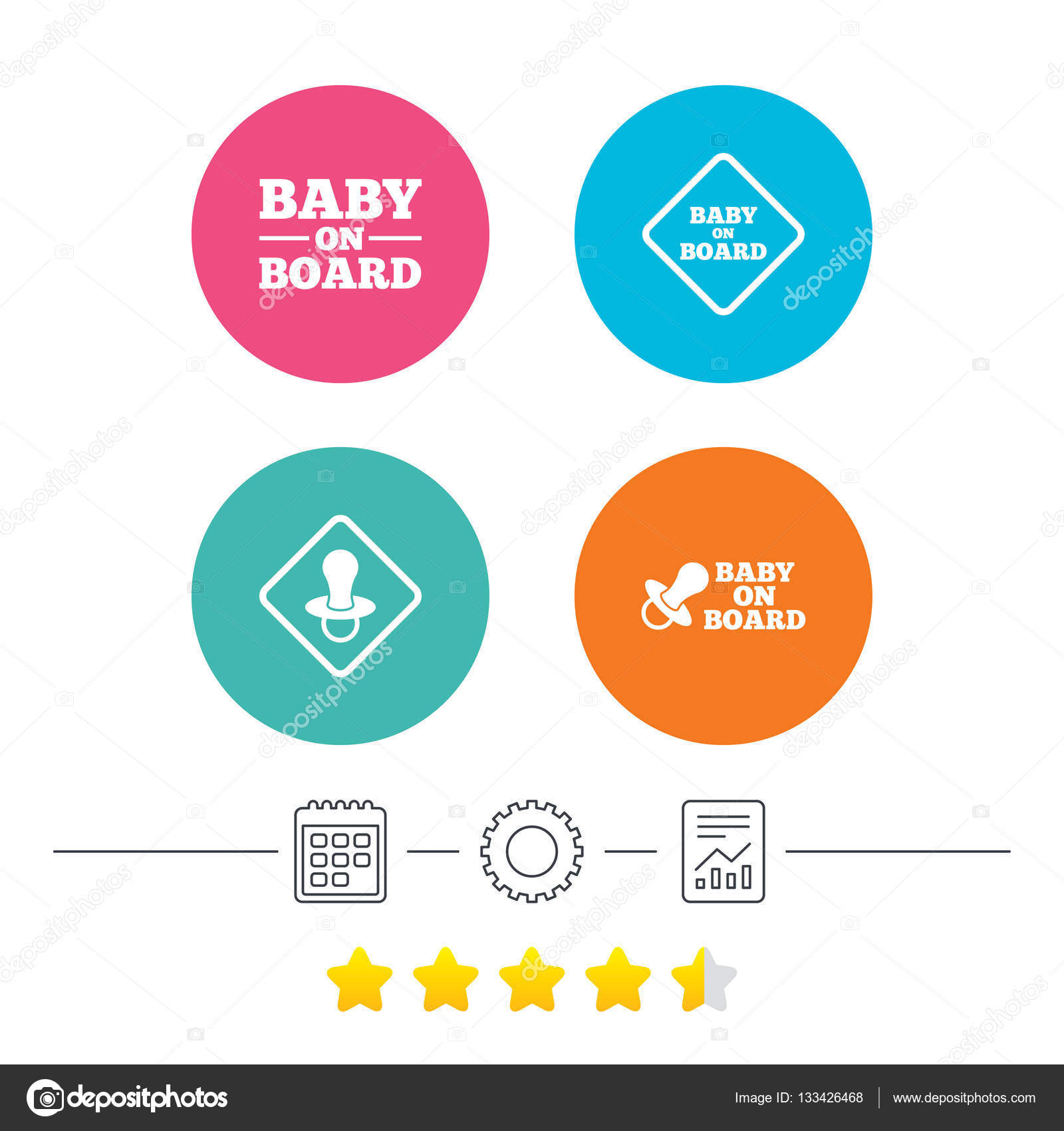 Baby on board icons Stock Vector by ©Blankstock 133426468