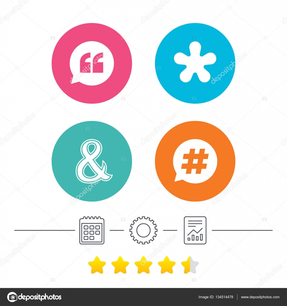 Quote, asterisk footnote icons. Stock Vector Image by ©Blankstock ...