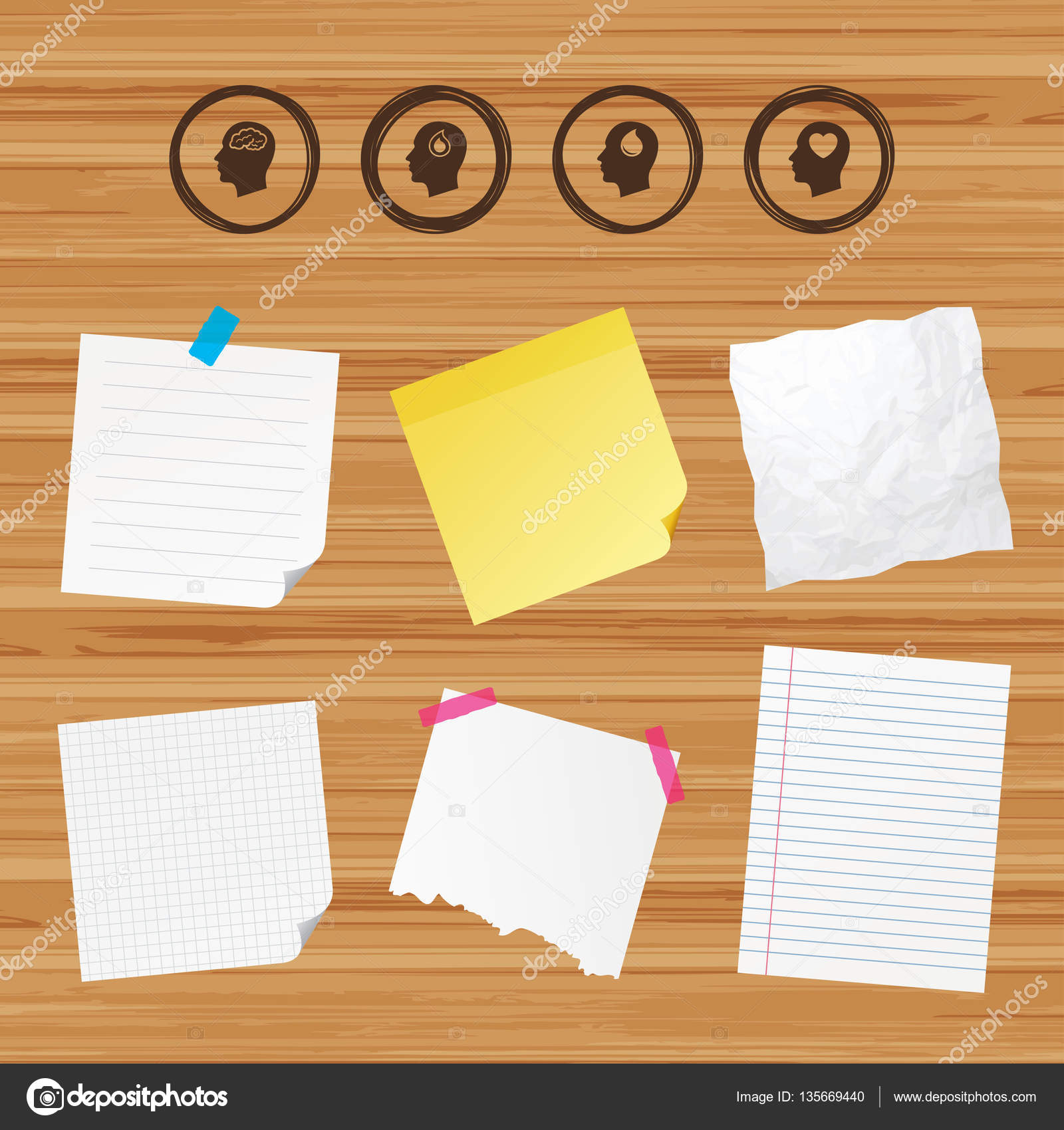 Férfi fej szimbólumok Stock Vektor: ©Blankstock 135669440