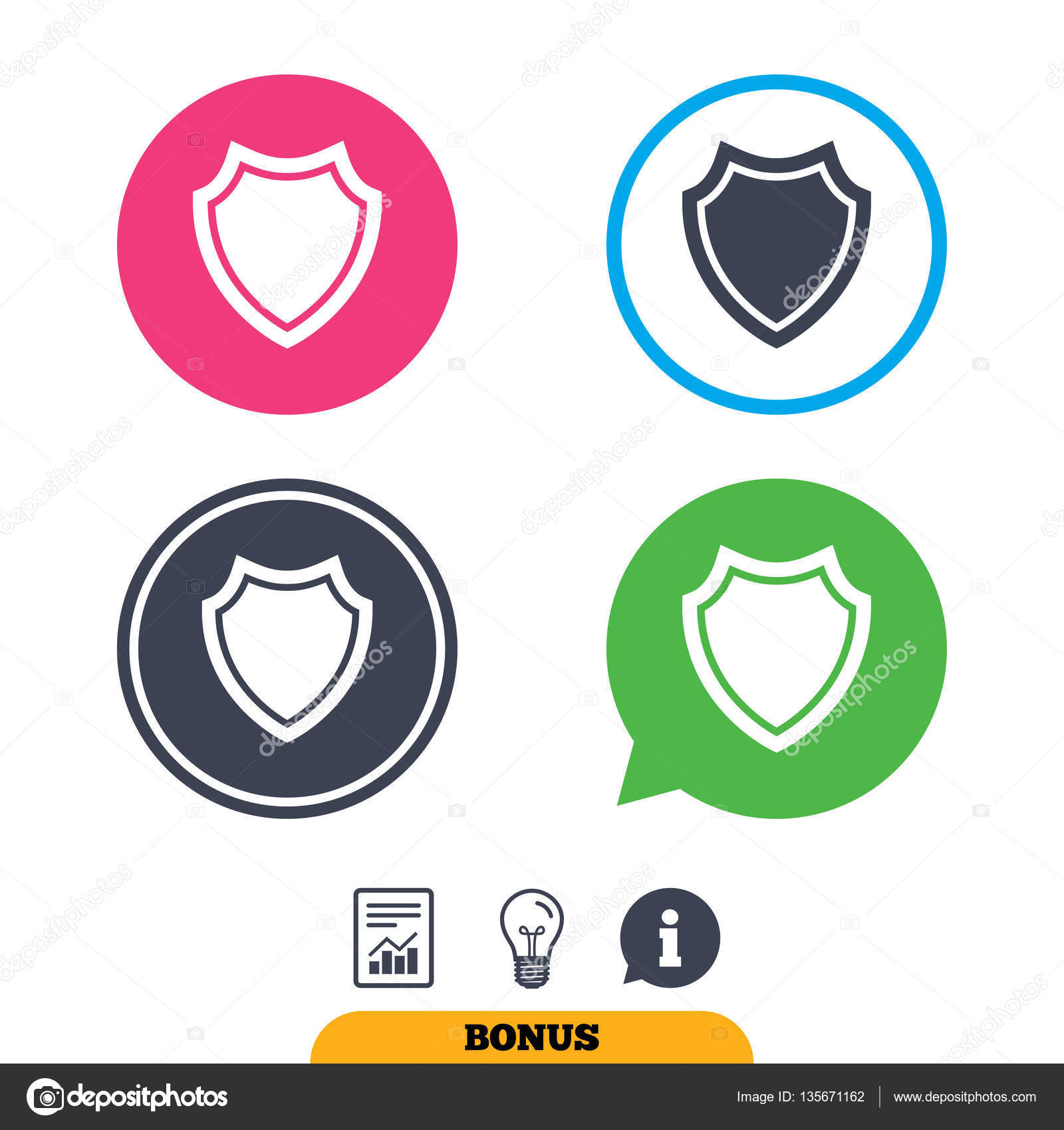 Shield sign icons. Protection symbol. Stock Vector Image by ©Blankstock ...