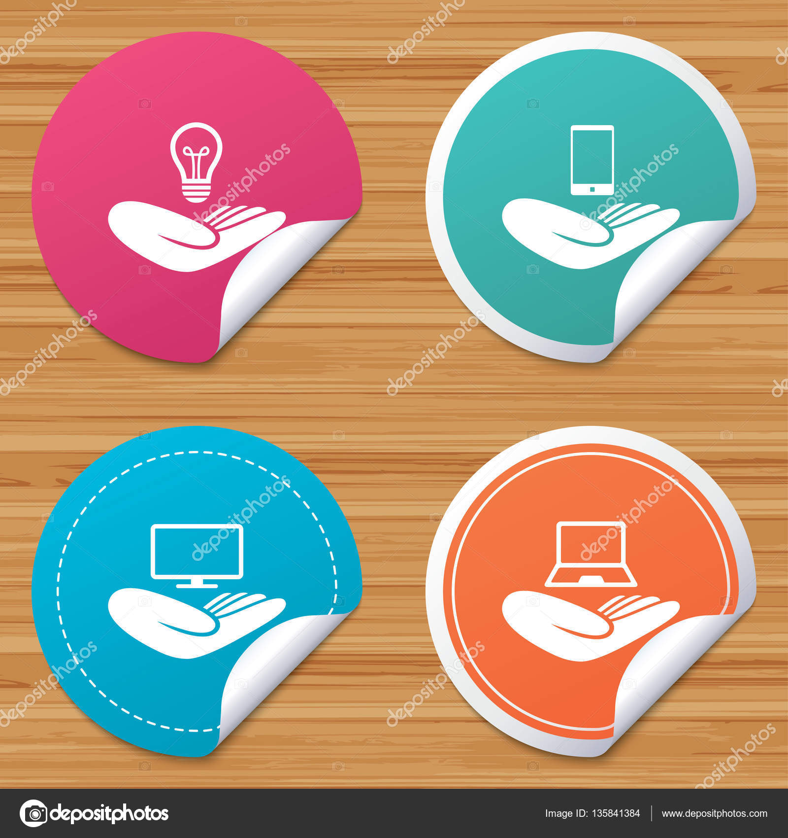 Stickers icons set Stock Vector by ©Blankstock 135841384