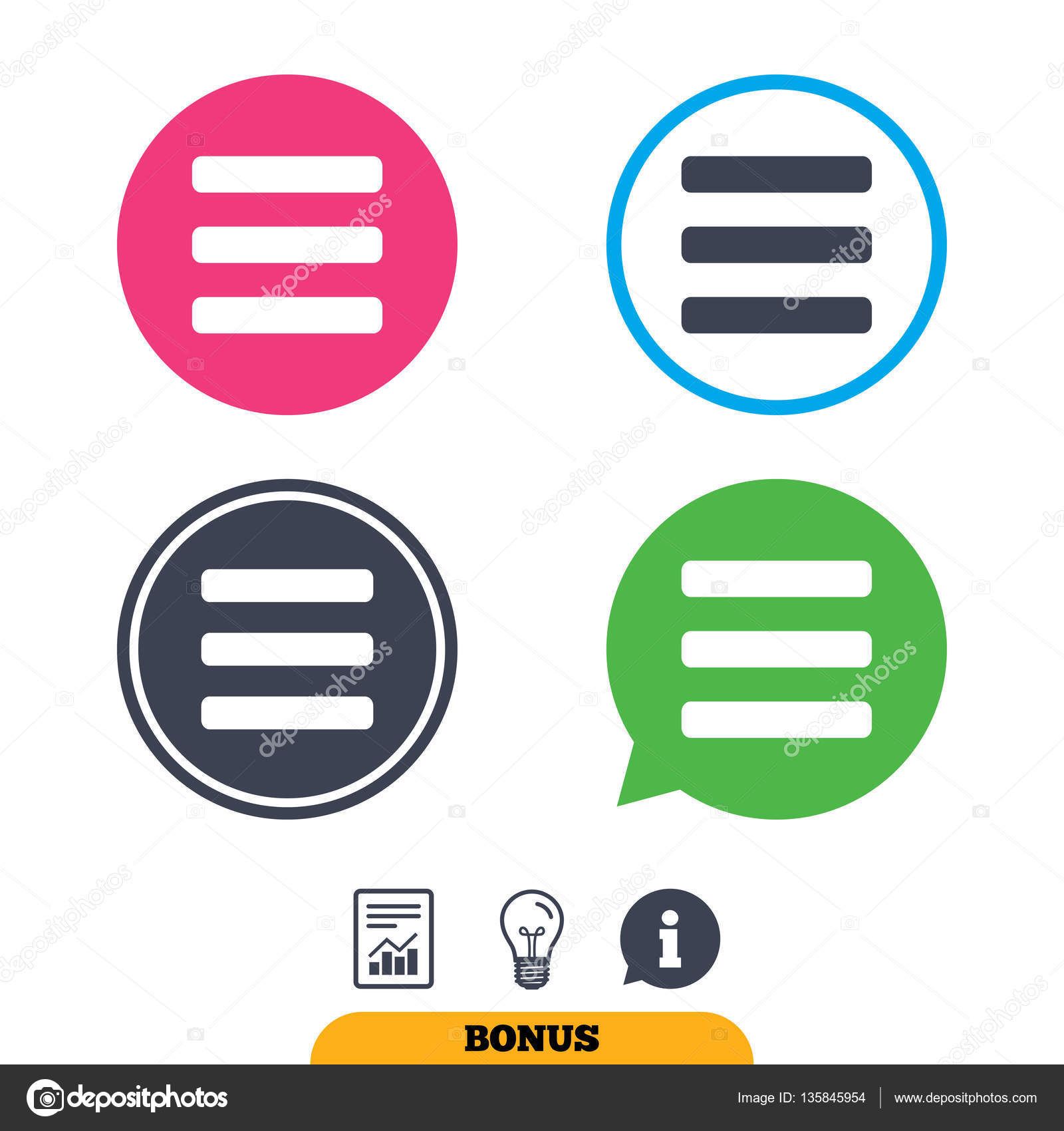 List sign icon. Content view option symbol. Stock Vector Image by ...