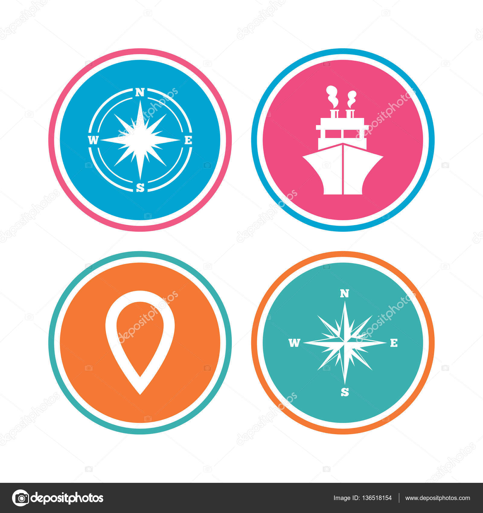 Windrose navigation compass Stock Vector Image by ©Blankstock #136518154