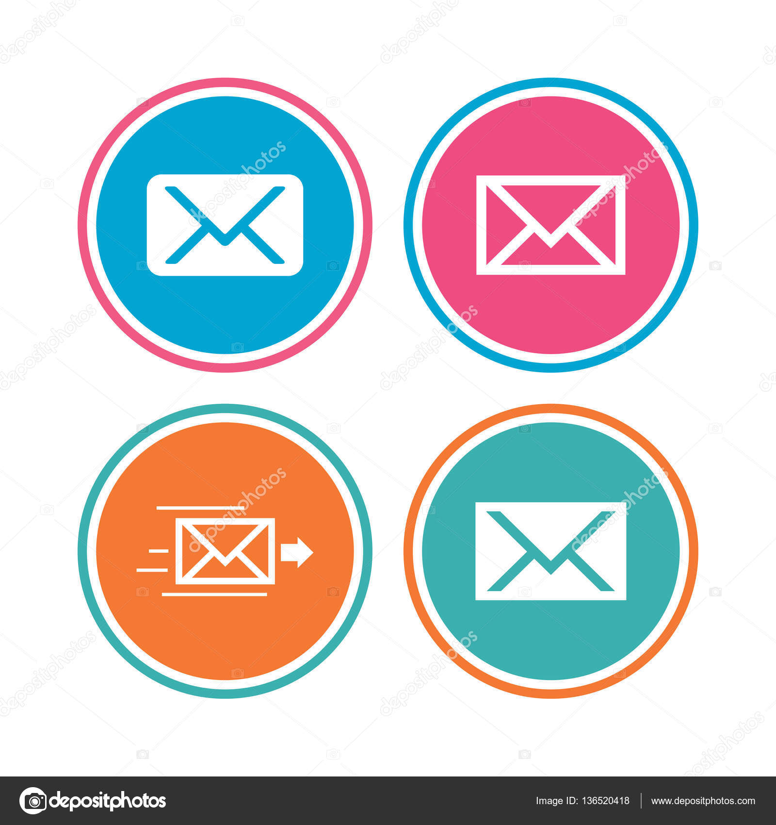 Mail envelope icons. Message symbols. Stock Vector by ©Blankstock 136520418