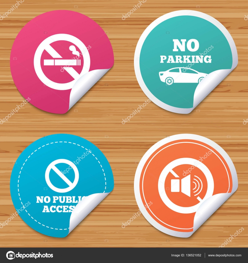 No Smoking, Sound. Private territory parking. Stock Vector by ...