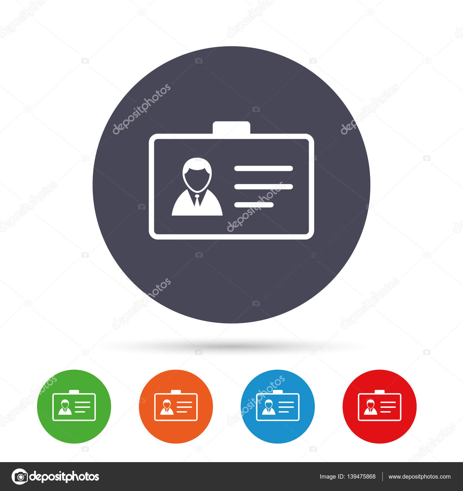 ID card sign icon. Identity card badge symbol. Stock Vector Image by ...