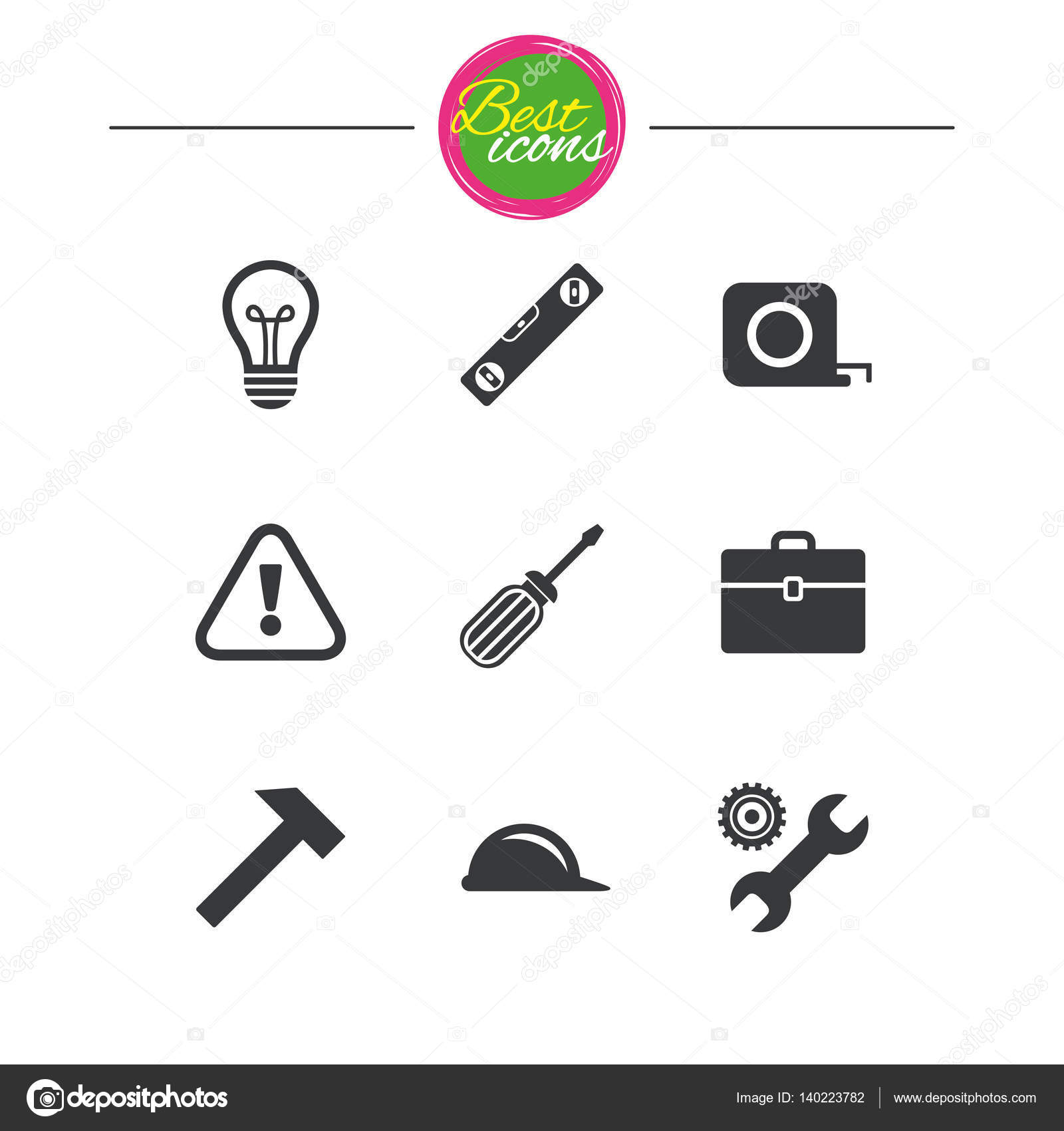 Reparación, iconos de construcción Vector de stock #140223782 de ...