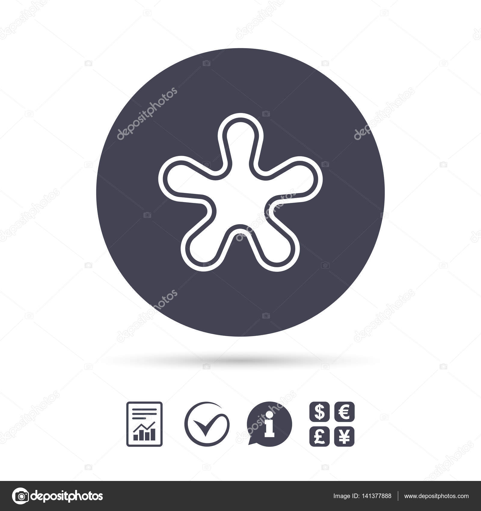 Asterisk footnote sign icon Stock Vector by ©Blankstock 141377888