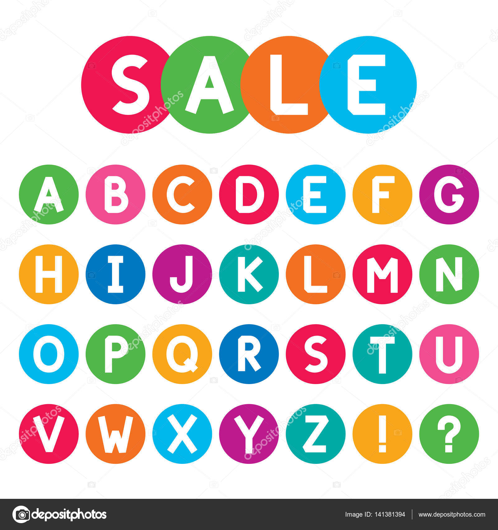 Colorful font collection Stock Vector by ©Blankstock 141381394