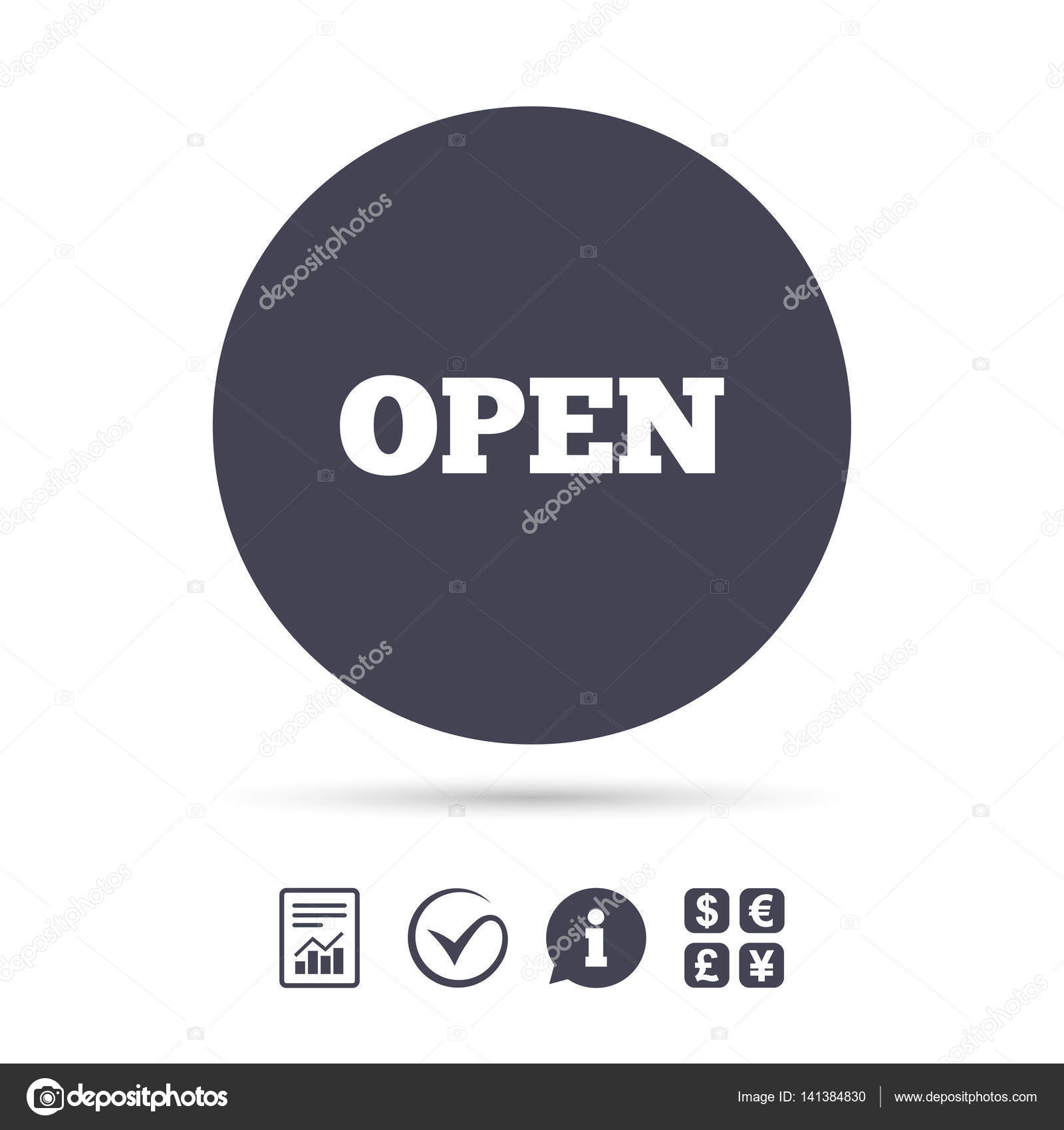 Open sign icon Stock Vector by ©Blankstock 141384830
