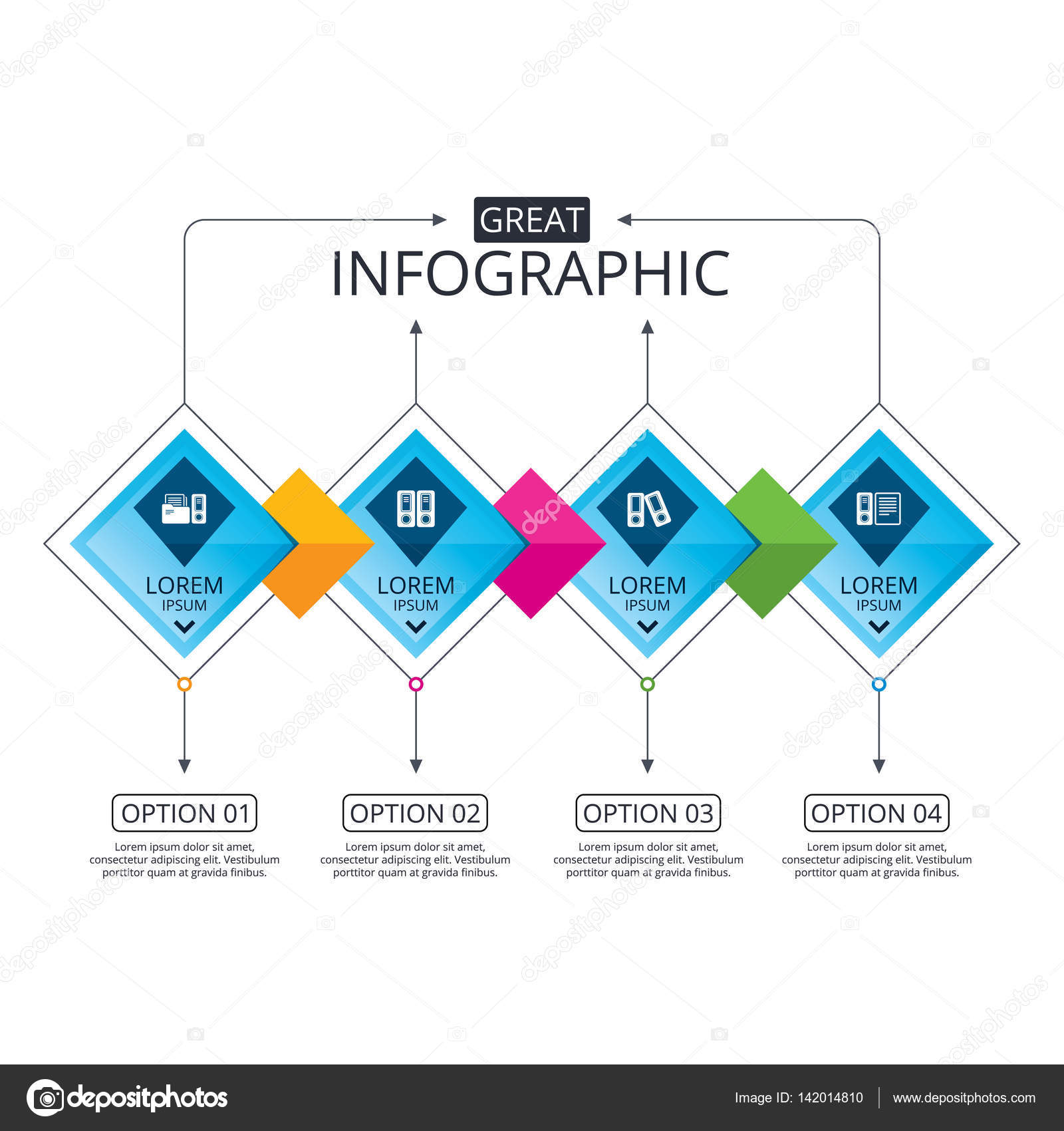 Infographic flowchart template Stock Vector Image by ©Blankstock #142014810