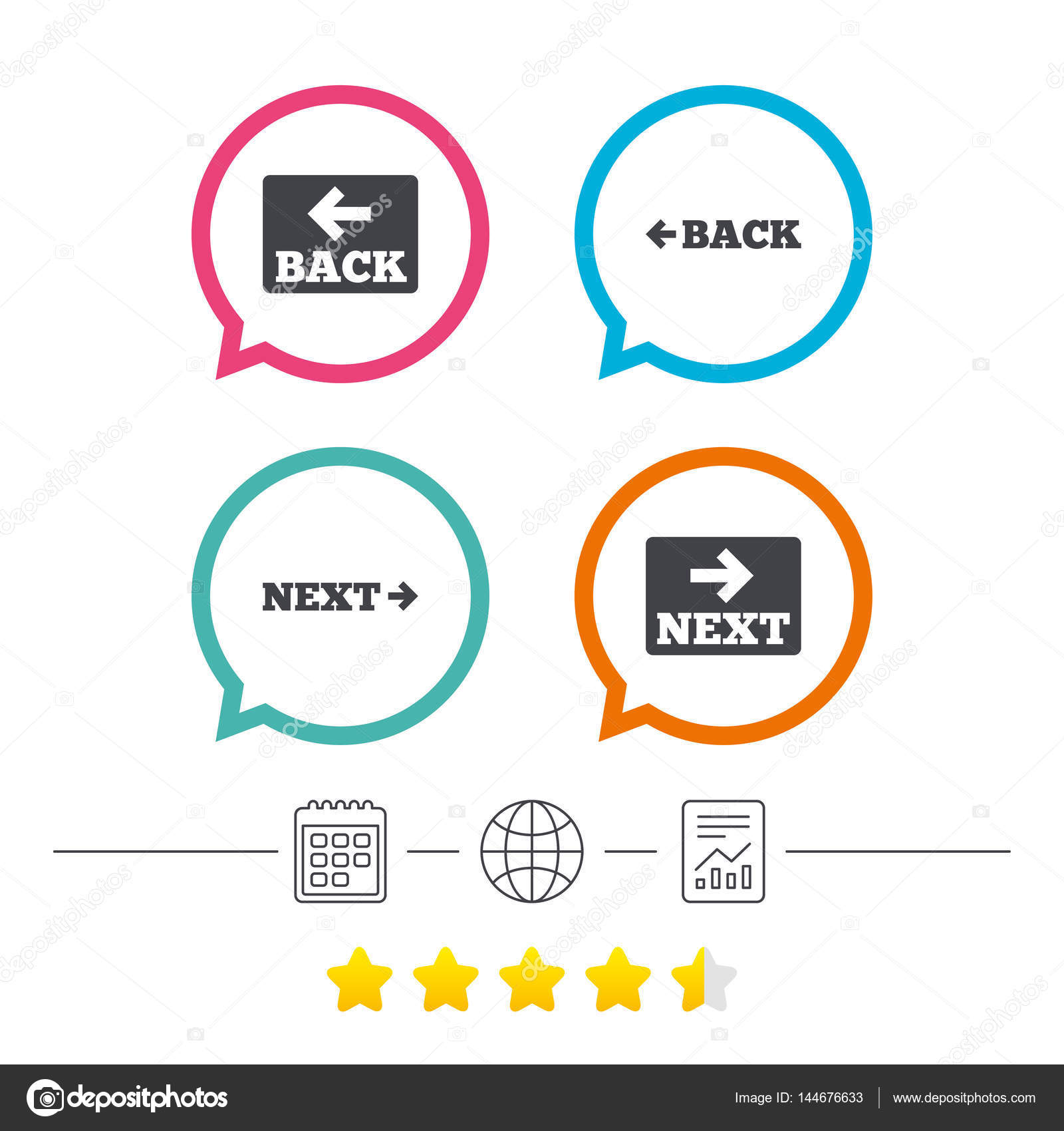 Back and next navigation signs Stock Vector by ©Blankstock 144676633