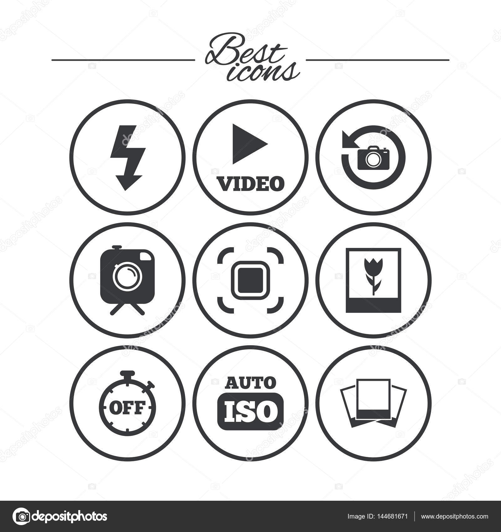 Photo, video icons set Stock Vector by ©Blankstock 144681671