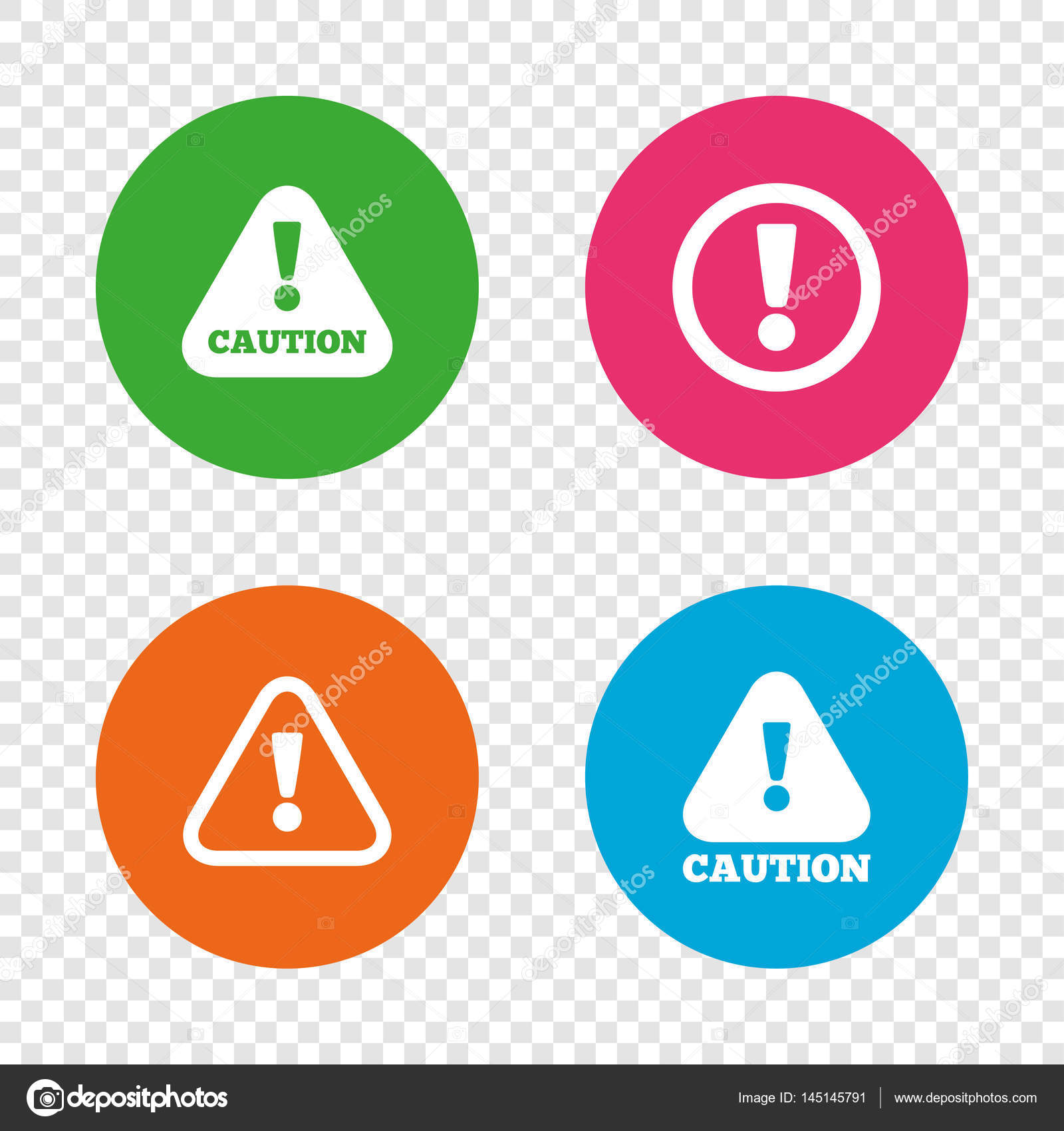 Caution icons set Stock Vector by ©Blankstock 145145791
