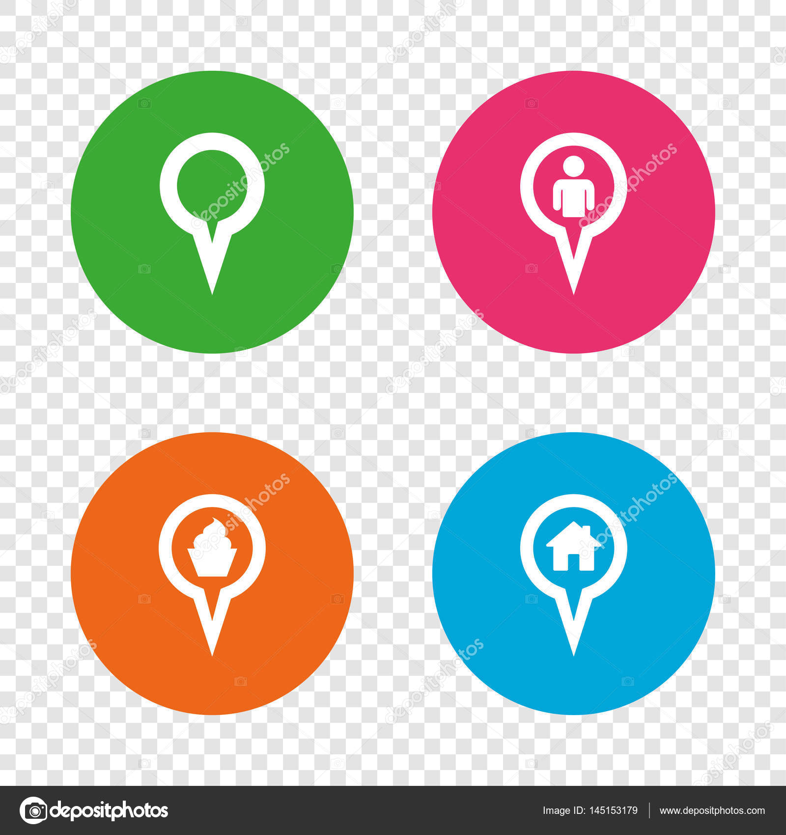 Iconos de puntero de mapa Vector de stock por ©Blankstock 145153179
