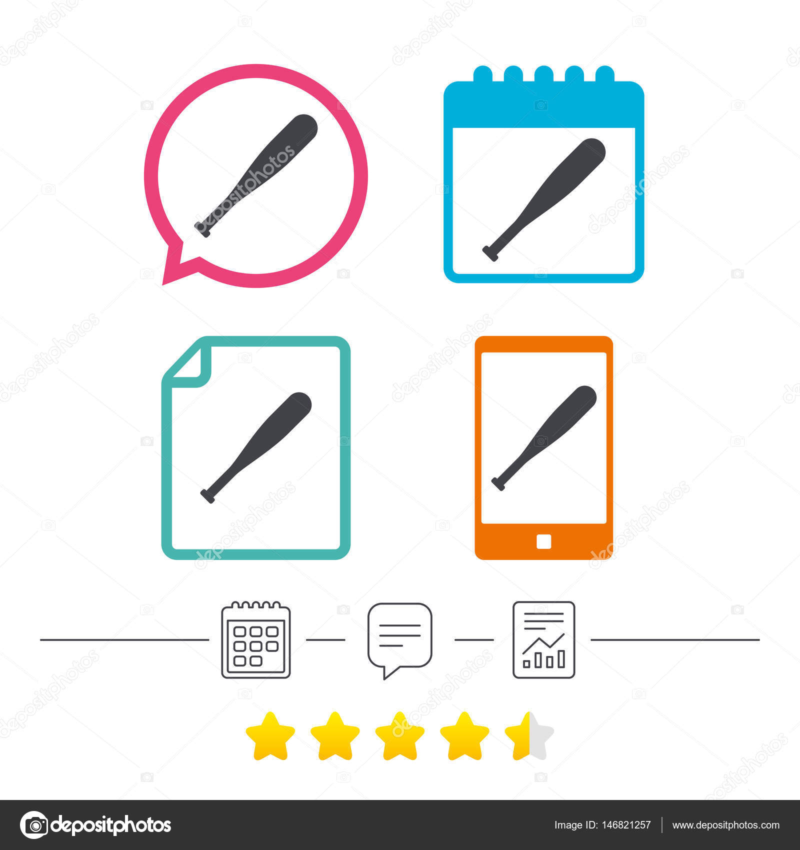 Baseball bat sign icons Stock Vector by ©Blankstock 146821257