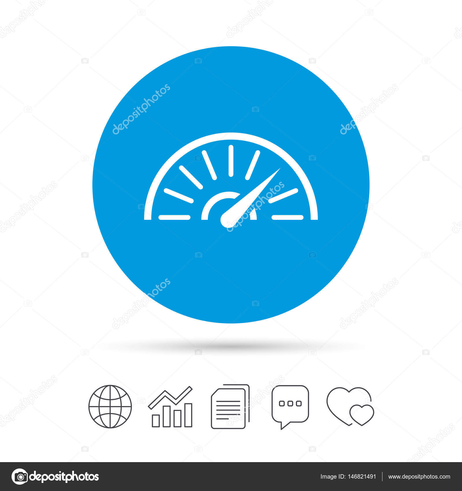 Tachometer sign icon Stock Vector by ©Blankstock 146821491