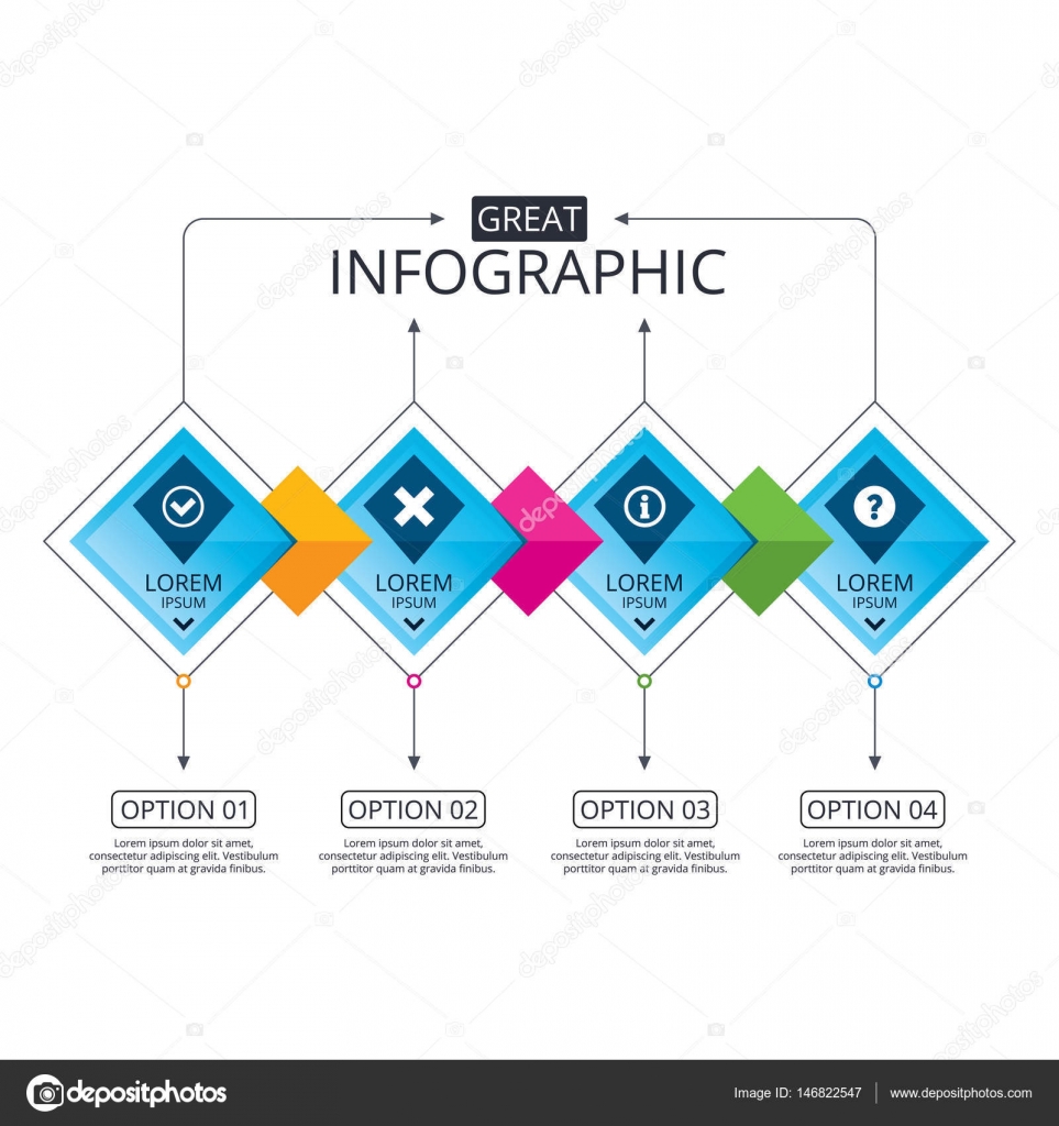 Infographic flowchart template Stock Vector by ©Blankstock 146822547