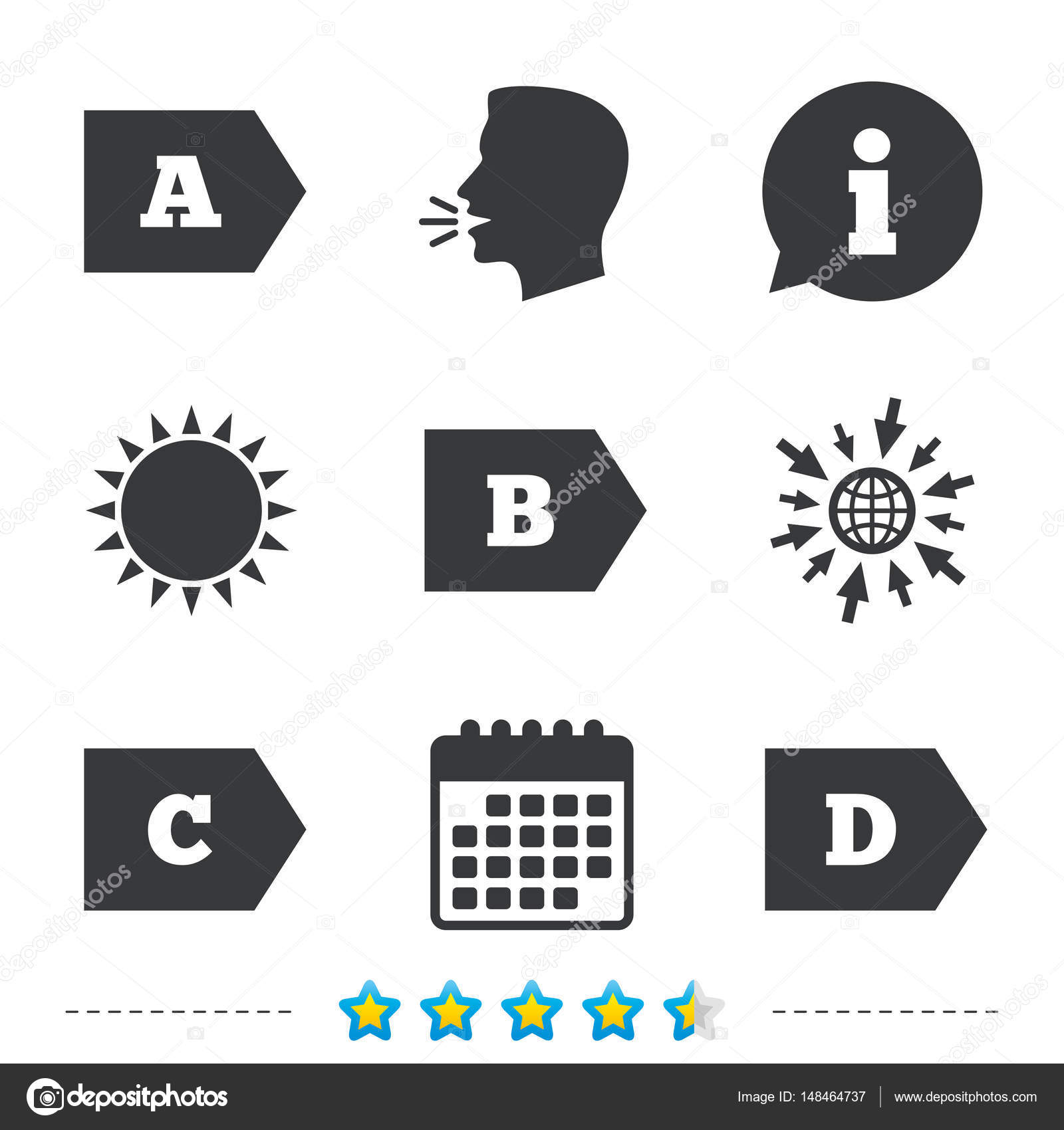 Energy efficiency class icons. Stock Vector by ©Blankstock 148464737