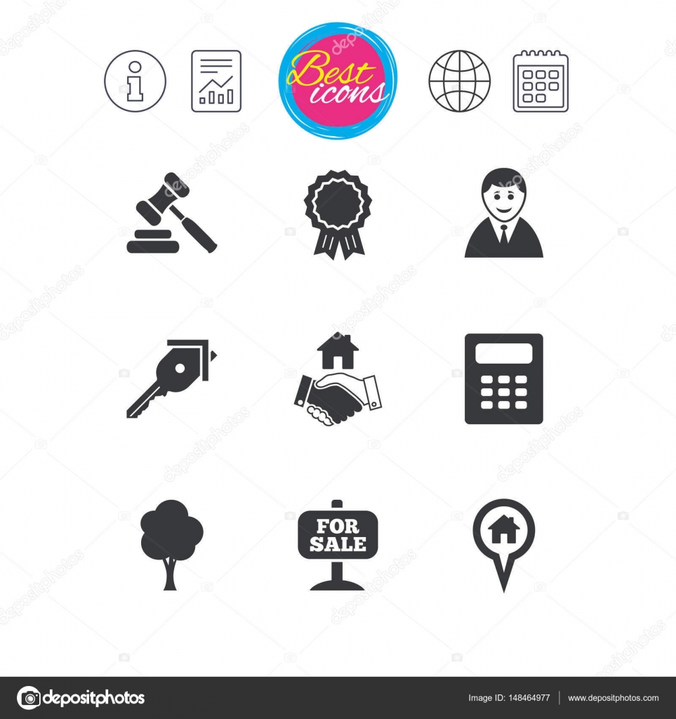 Real estate, auction icons. Stock Vector Image by ©Blankstock #148464977