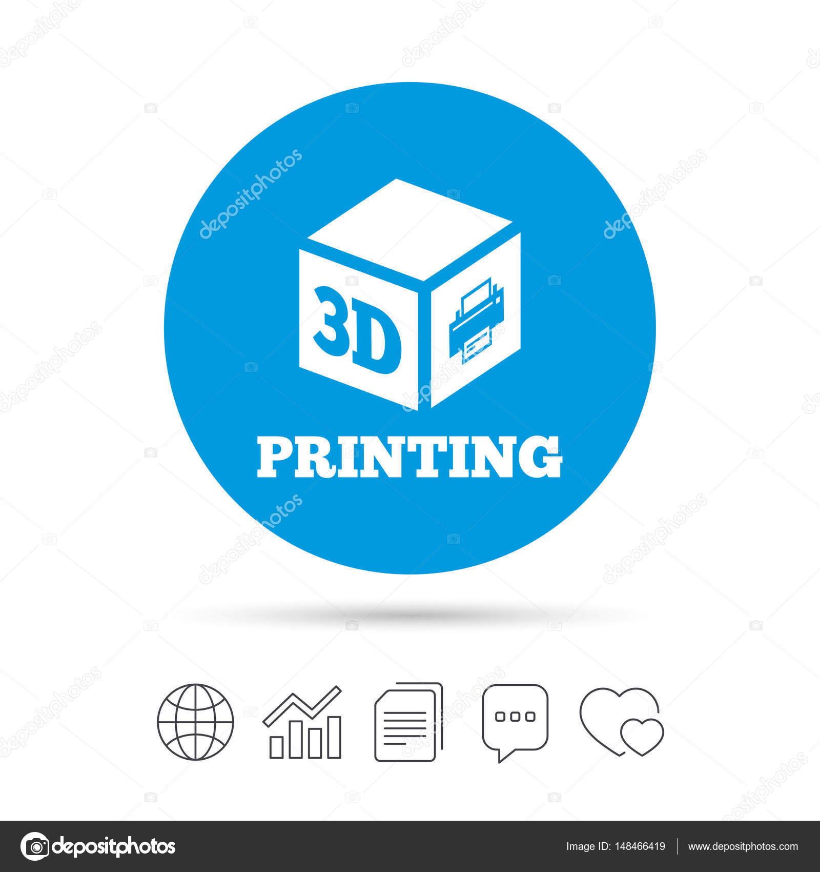 3D Print icon. Stock Vector by ©Blankstock 148466419