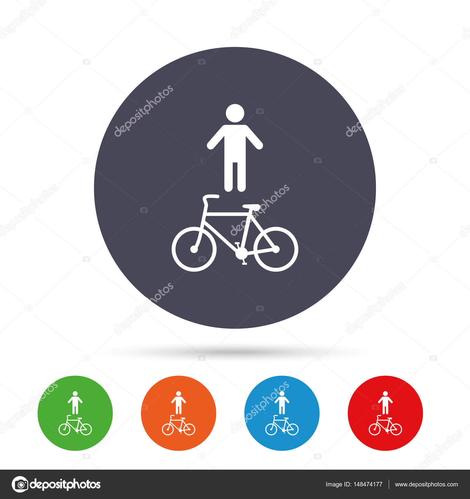 Bicycle and pedestrian trail icons — Stock Vector © Blankstock #148474177