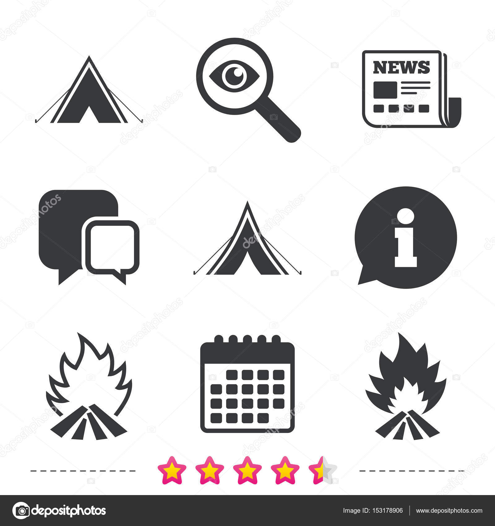 Tourist camping tent signs Stock Vector by ©Blankstock 153178906