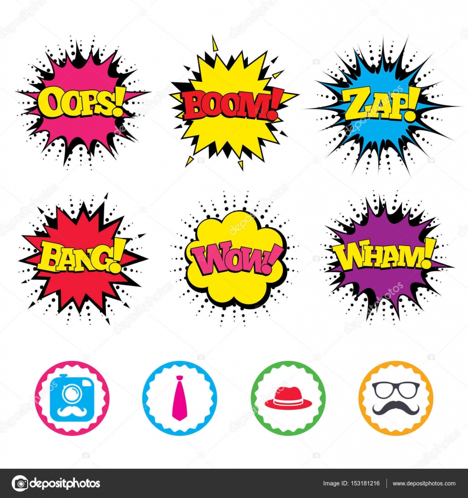 Comic sound effects icons Stock Vector by ©Blankstock 153181216
