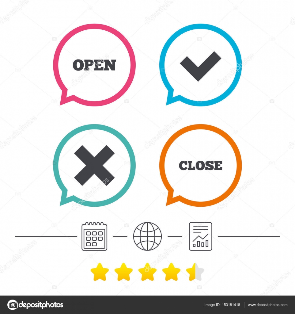 Open and Close icons Stock Vector by ©Blankstock 153181418