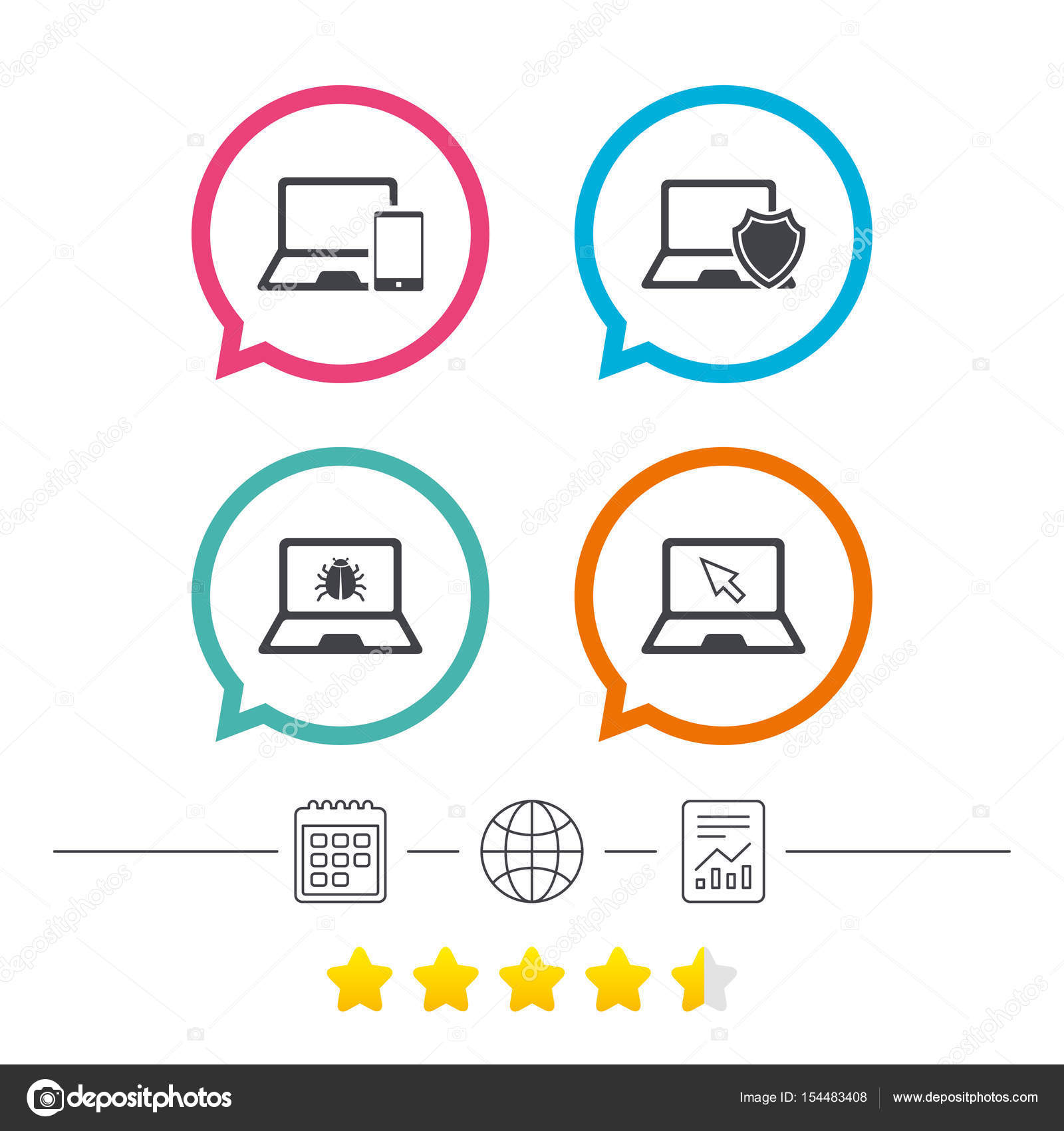 Computer elements icons Stock Vector by ©Blankstock 154483408