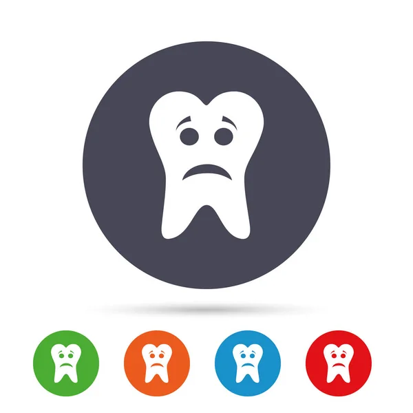 Tooth sad face with tear sign Stock Vector by ©Blankstock 87967744