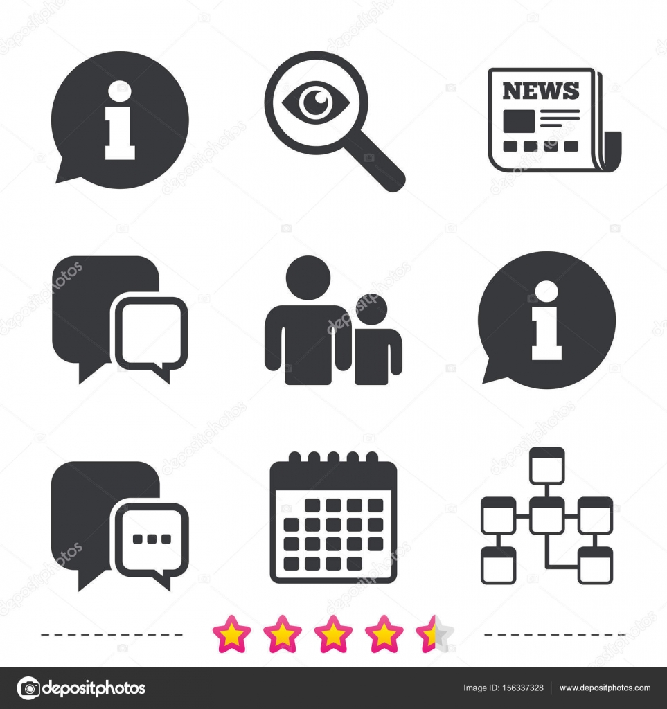 Information sign and group. Communication icons. Stock Vector Image by ...